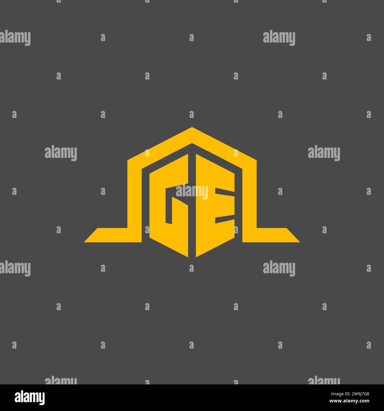 GE monogram initial logo with hexagon style design ideas Stock Vector ...