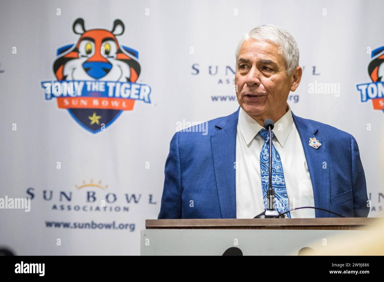 El Paso, Texas, USA. 28th Dec, 2023. Tony the Tiger Sun Bowl executive ...