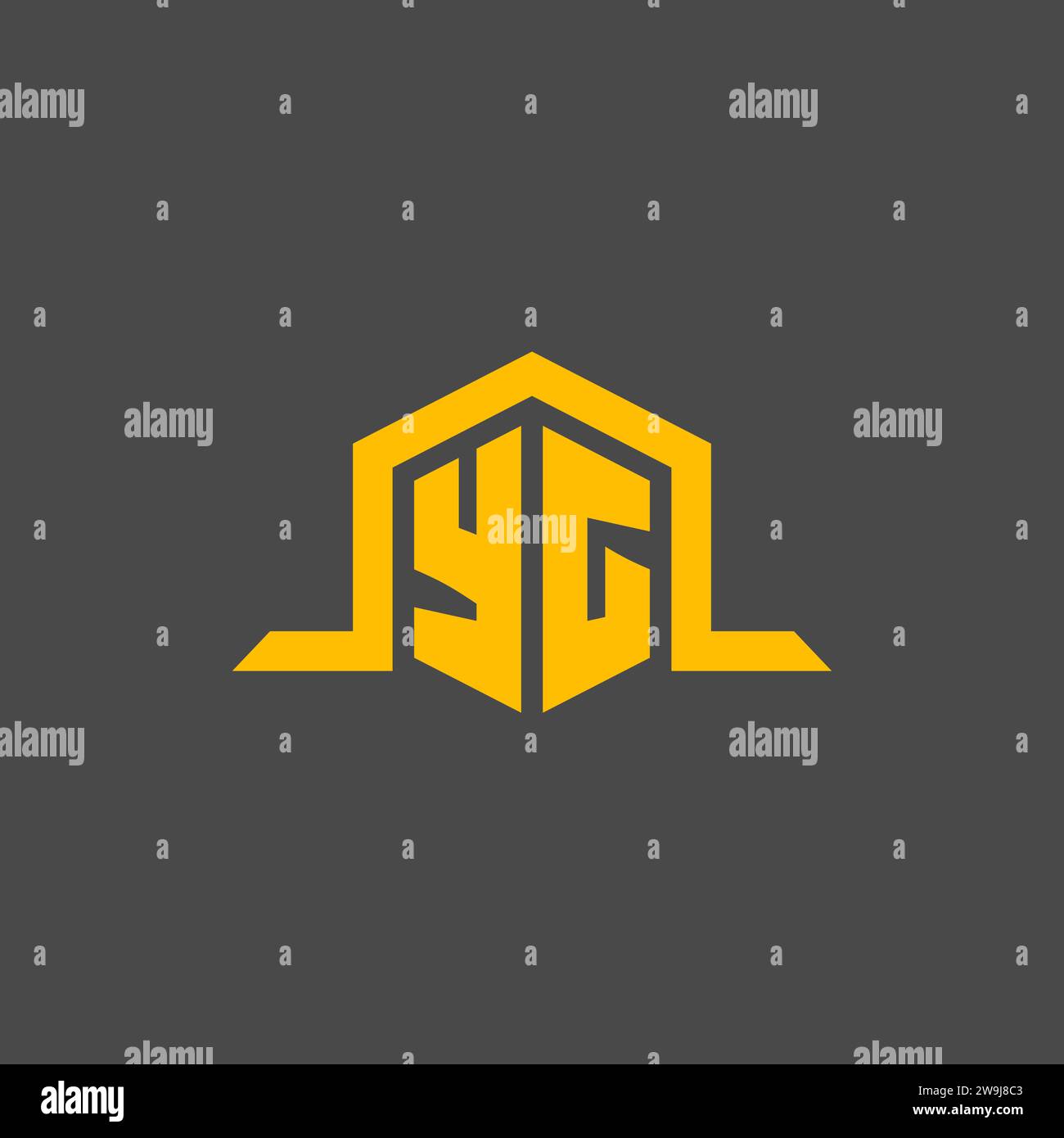 YG monogram initial logo with hexagon style design ideas Stock Vector ...