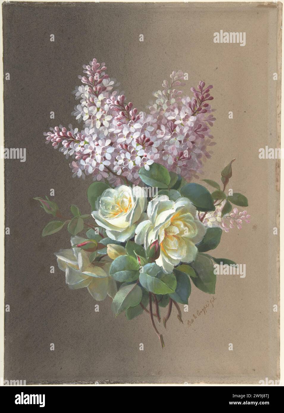 Flowers: Roses and Lilacs 1964 by Paul de Longpre Stock Photo - Alamy
