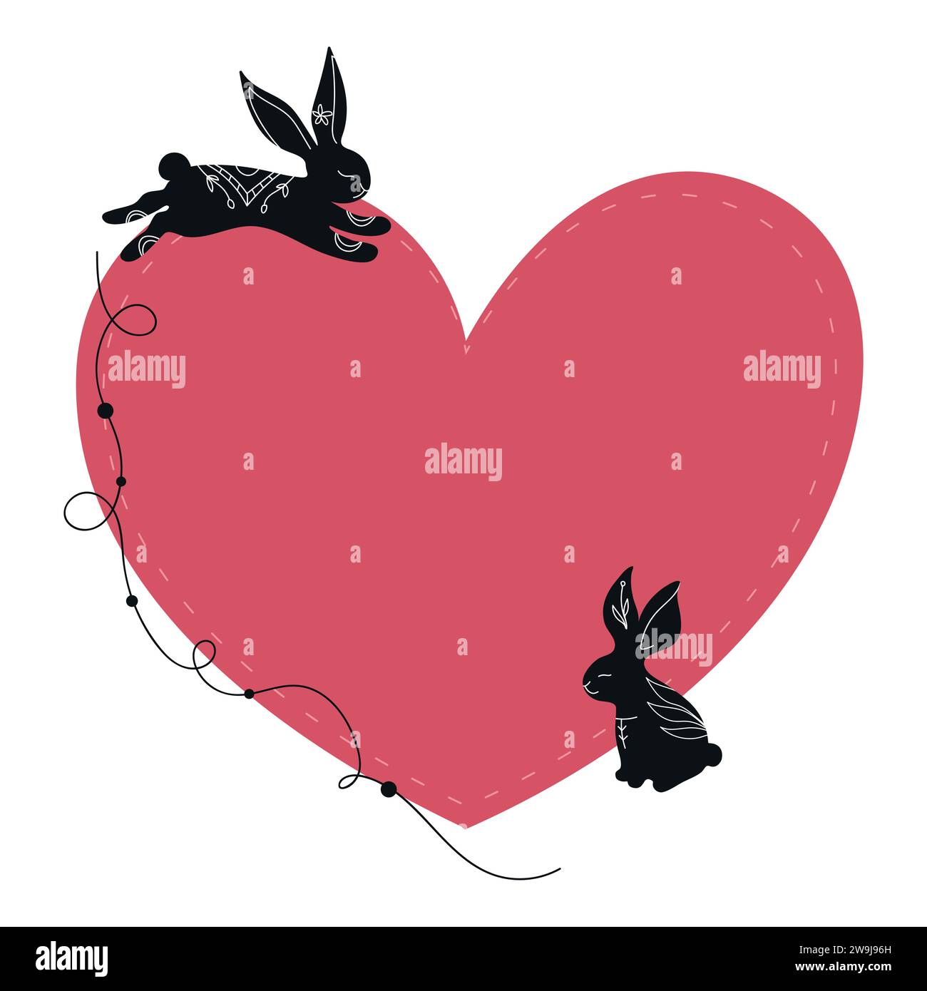 Flower heart in boho Cut Out Stock Images & Pictures - Alamy