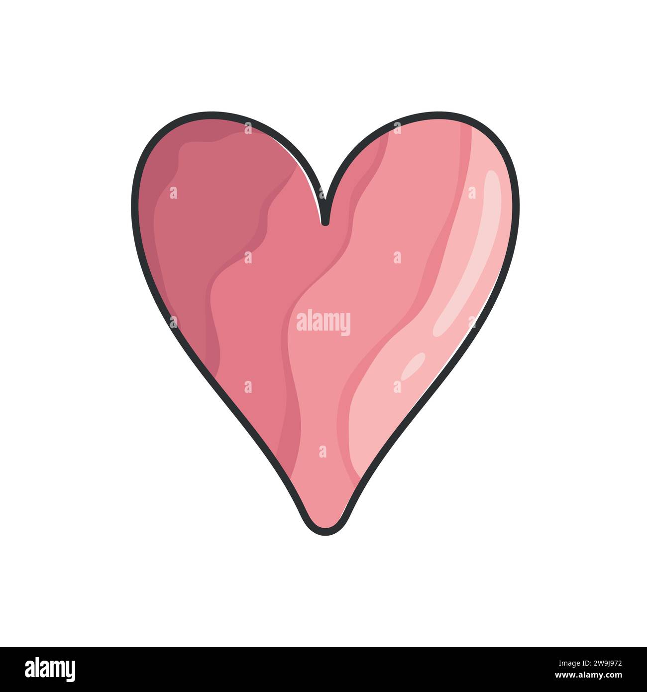 Simple doodle heart gem stone texture colored. Hand drawn heart shaped ...