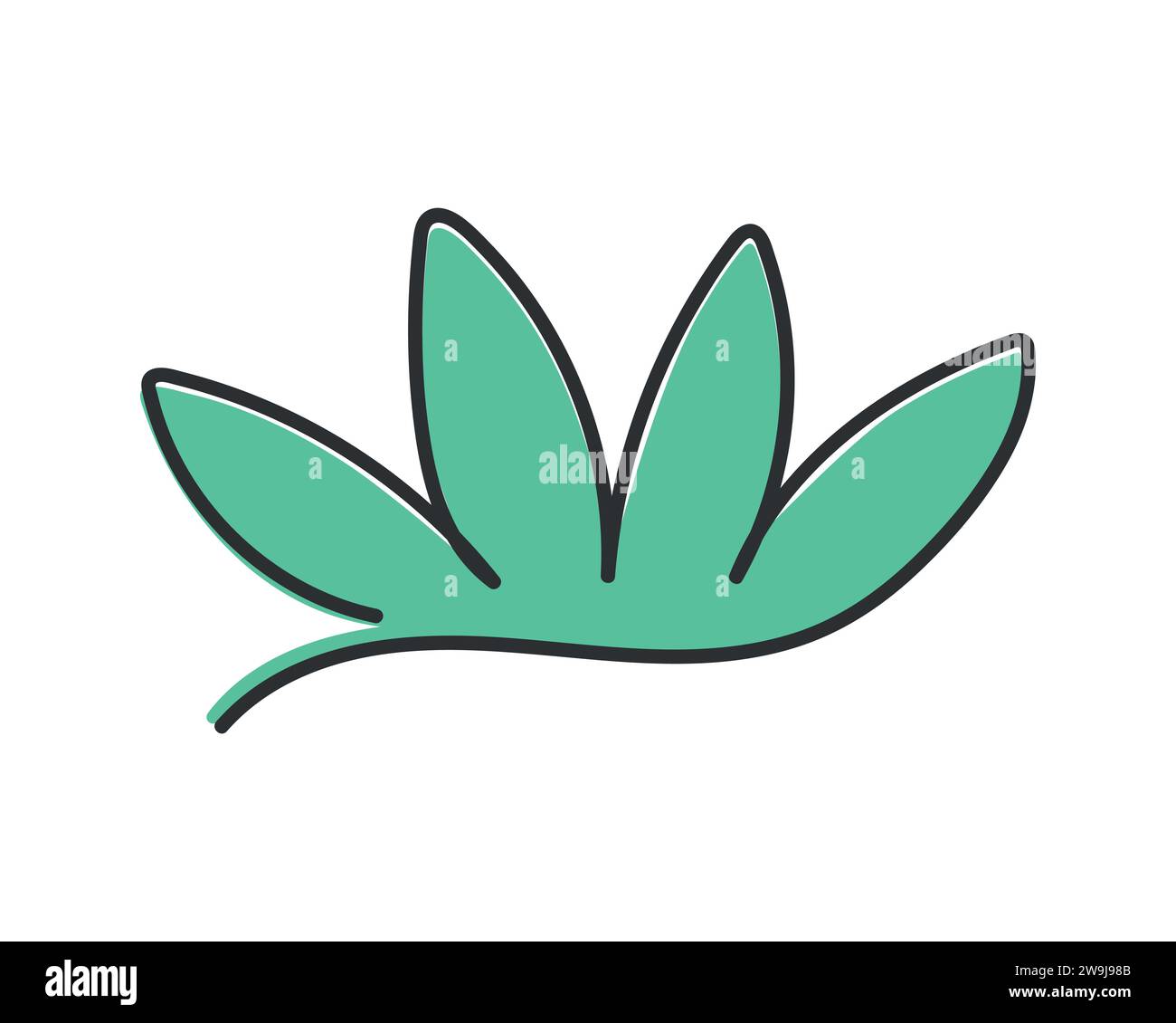 Simple hand drawn plant icon. Leaf logo. Nature and ecology symbol ...