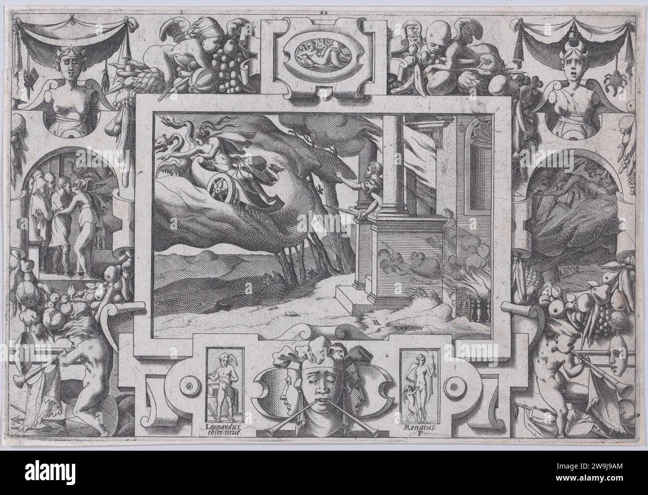 Medea Flees from Jason (L'epee au poing court Jason la poursuivre mais ...