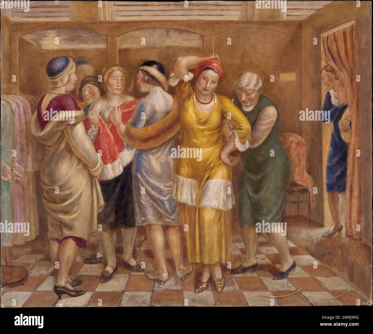 The Fitting Room 1931 by Kenneth Hayes Miller Stock Photo - Alamy