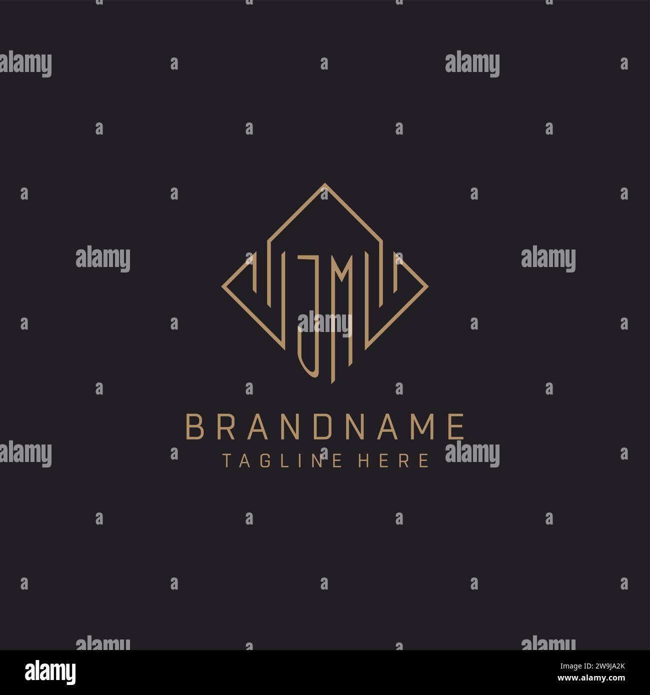 Monogram JM with rhombus line logo style, Luxury elegant logo design ideas vector graphic Stock ...
