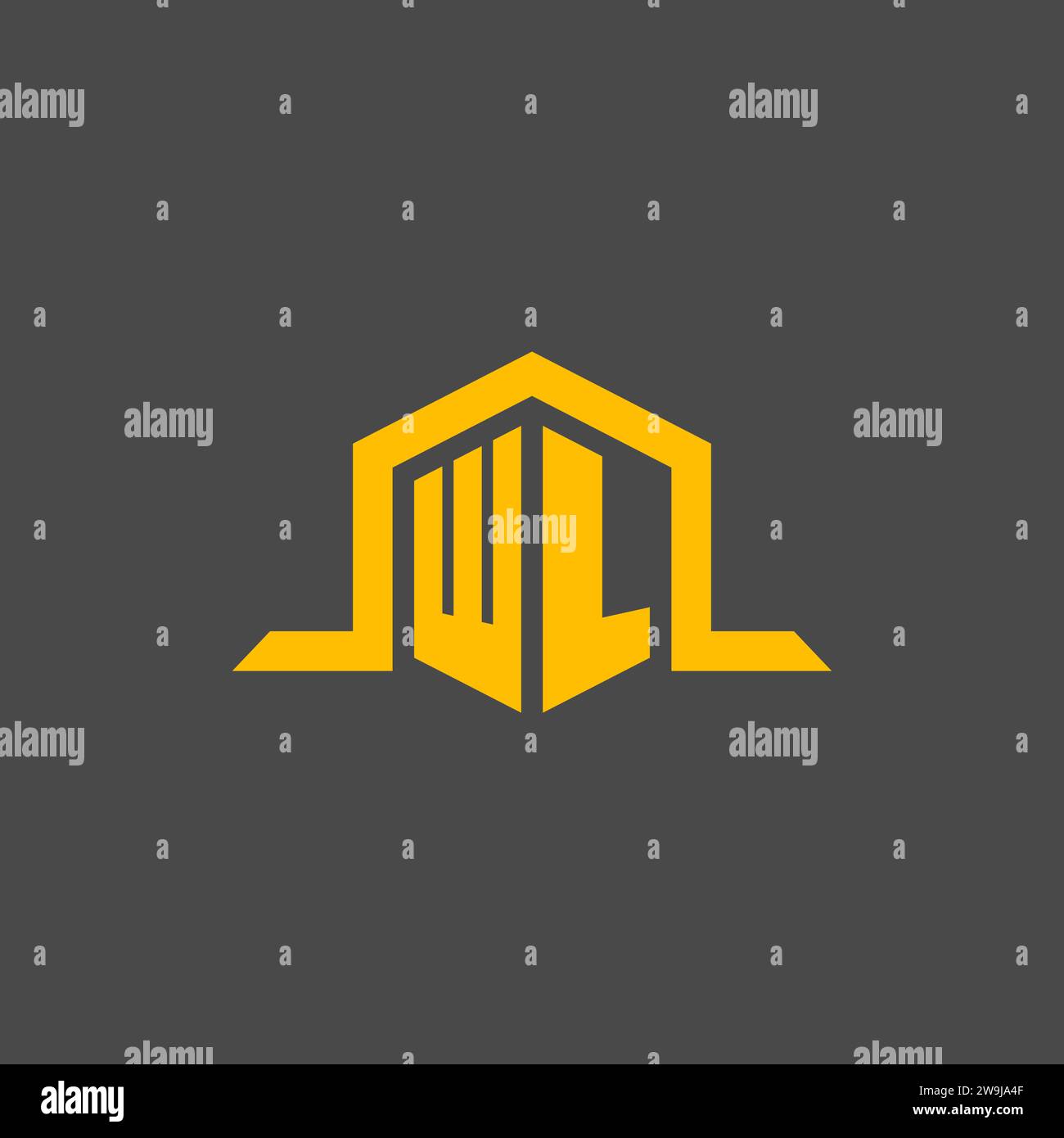 WL monogram initial logo with hexagon style design ideas Stock Vector ...