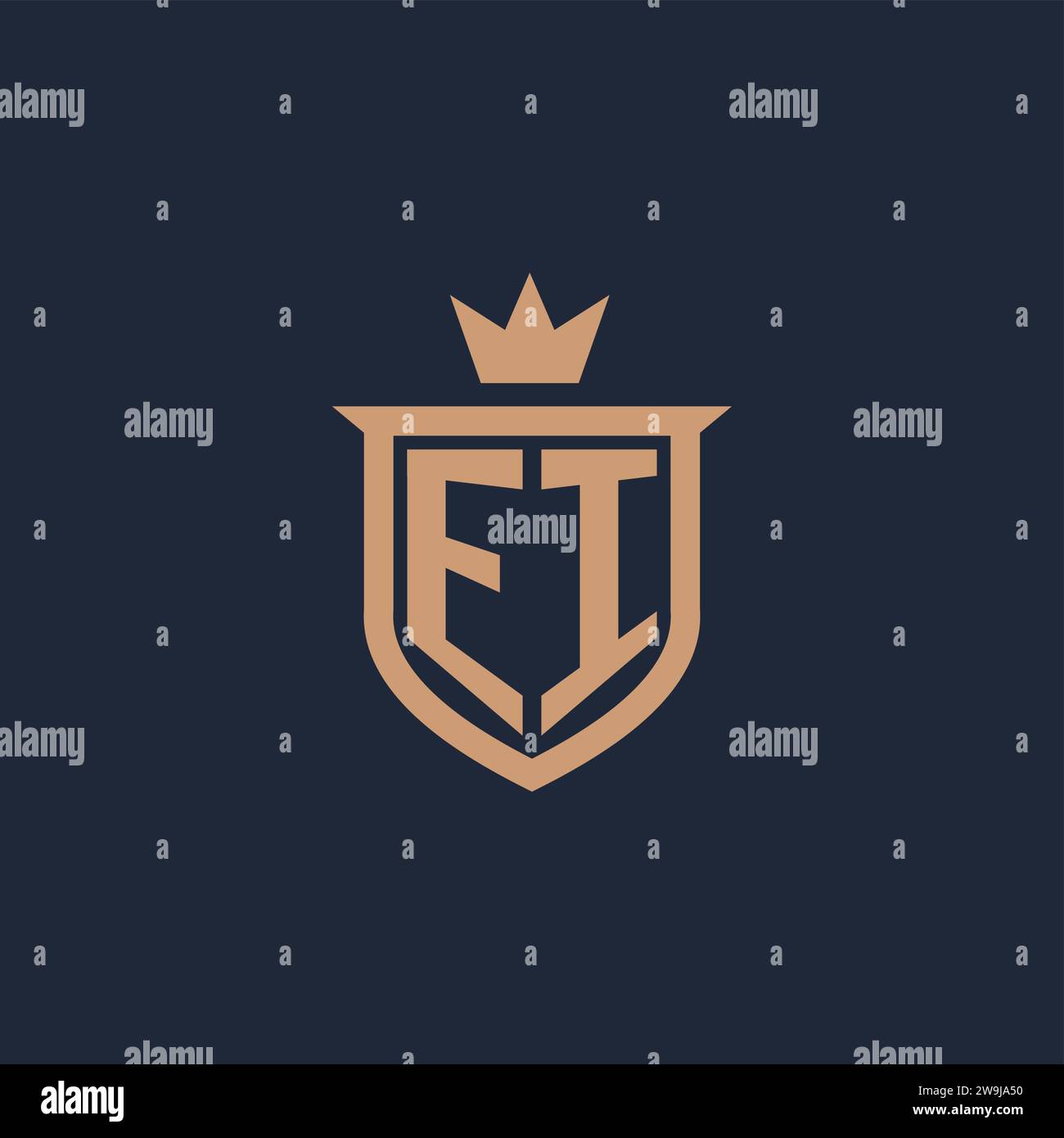EI monogram initial logo with shield and crown style design ideas Stock Vector Image & Art - Alamy