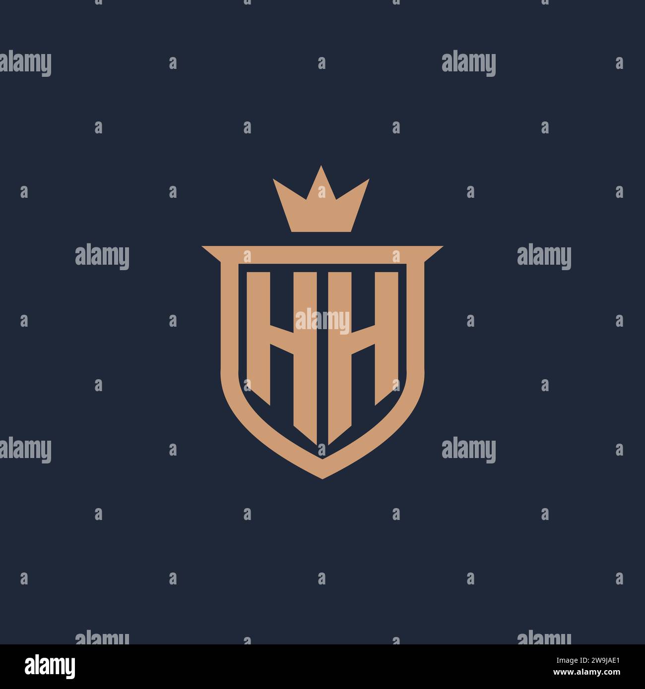 HH monogram initial logo with shield and crown style design ideas Stock Vector Image & Art - Alamy