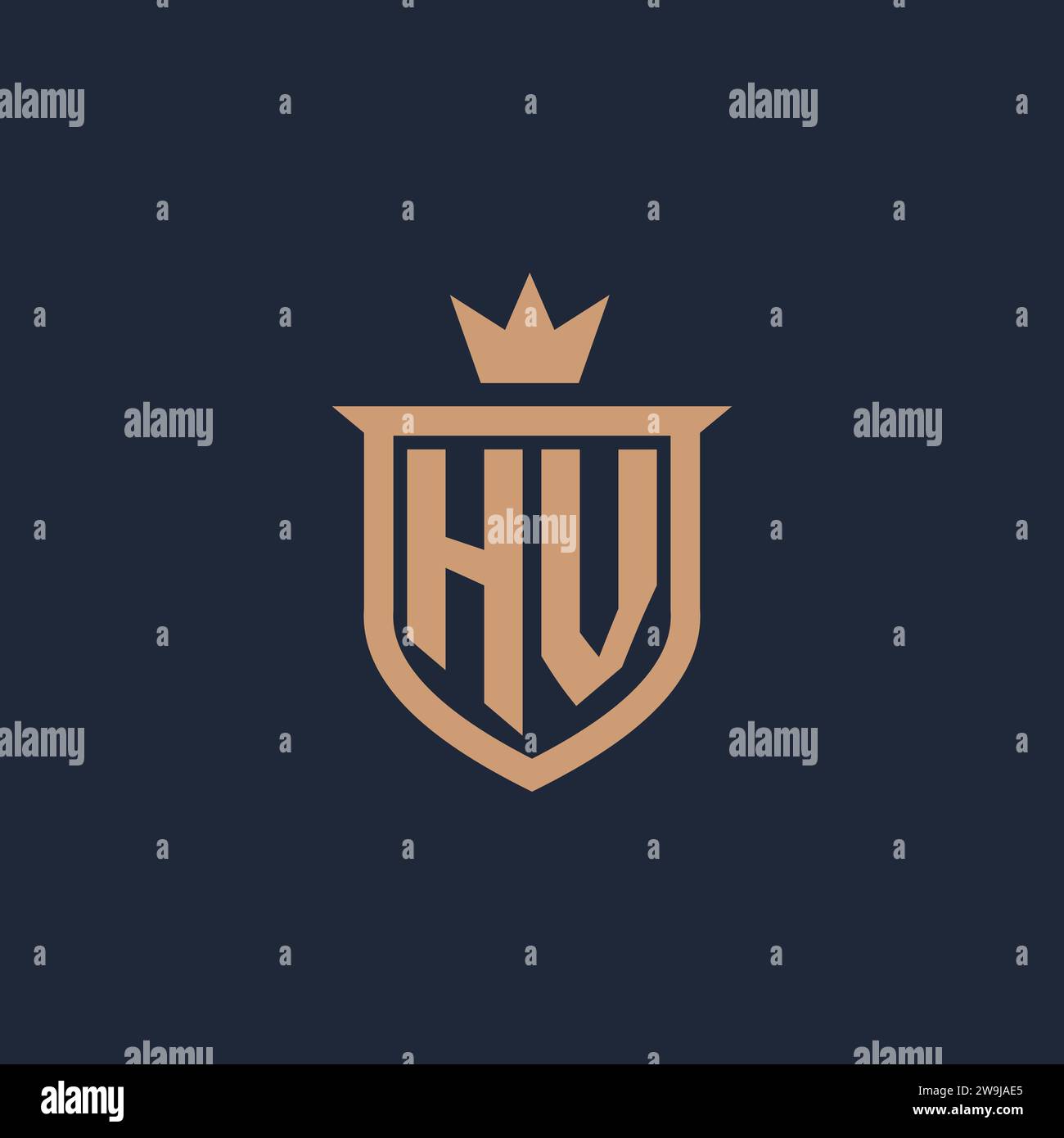 HV monogram initial logo with shield and crown style design ideas Stock Vector Image & Art - Alamy