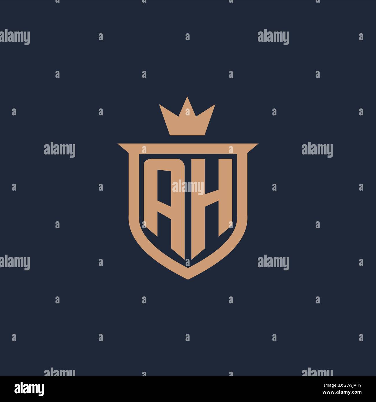 AH monogram initial logo with shield and crown style design ideas Stock Vector Image & Art - Alamy