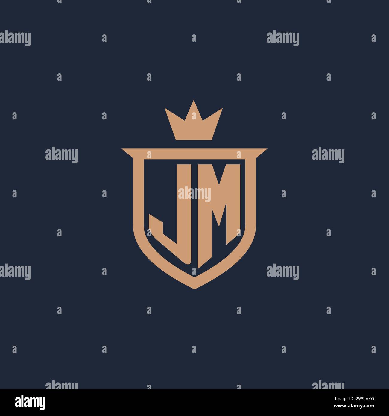 JM monogram initial logo with shield and crown style design ideas Stock Vector Image & Art - Alamy