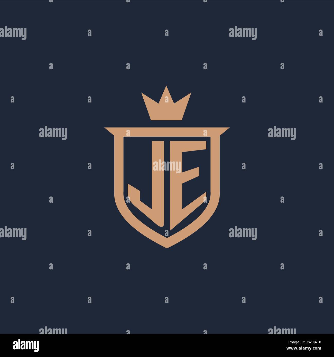 JE monogram initial logo with shield and crown style design ideas Stock Vector Image & Art - Alamy