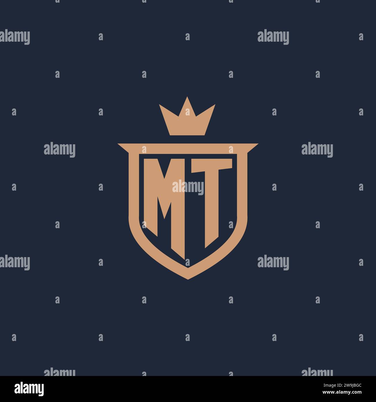 MT monogram initial logo with shield and crown style design ideas Stock Vector Image & Art - Alamy