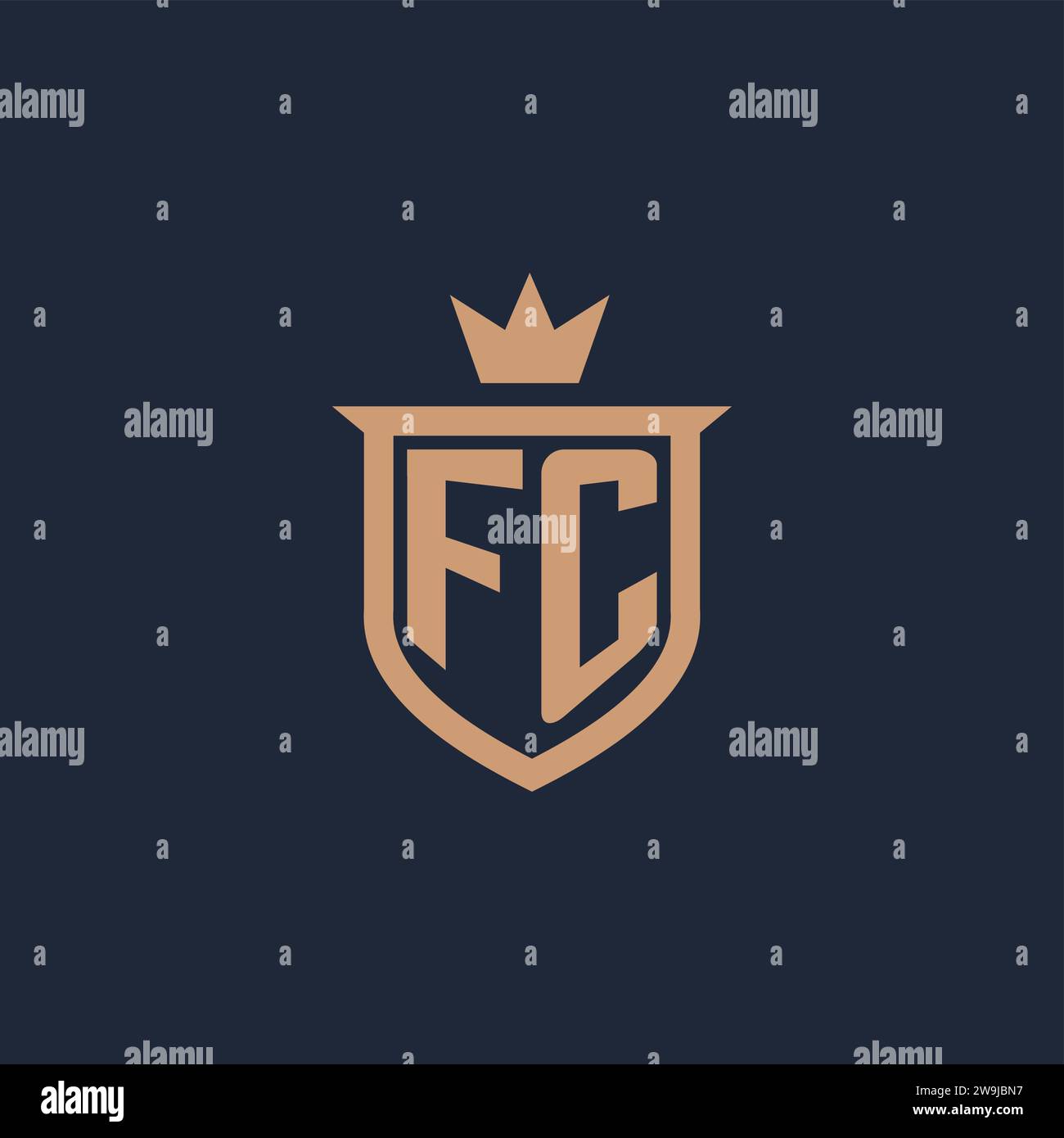 FC monogram initial logo with shield and crown style design ideas Stock Vector Image & Art - Alamy