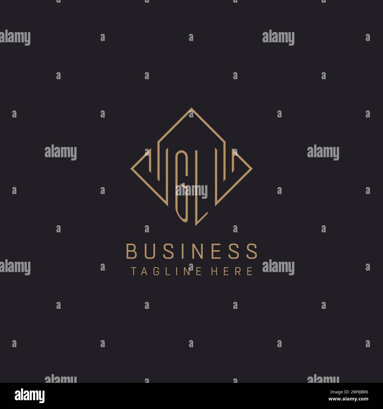 Monogram GL with rhombus line logo style, Luxury elegant logo design ...