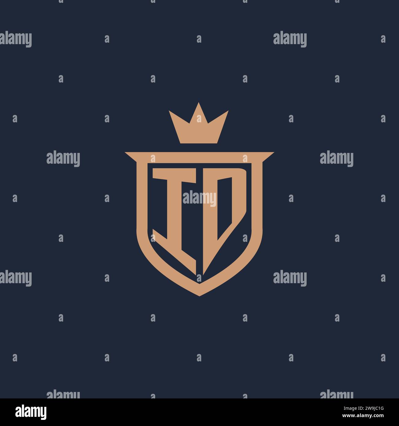 ID monogram initial logo with shield and crown style design ideas Stock Vector Image & Art - Alamy