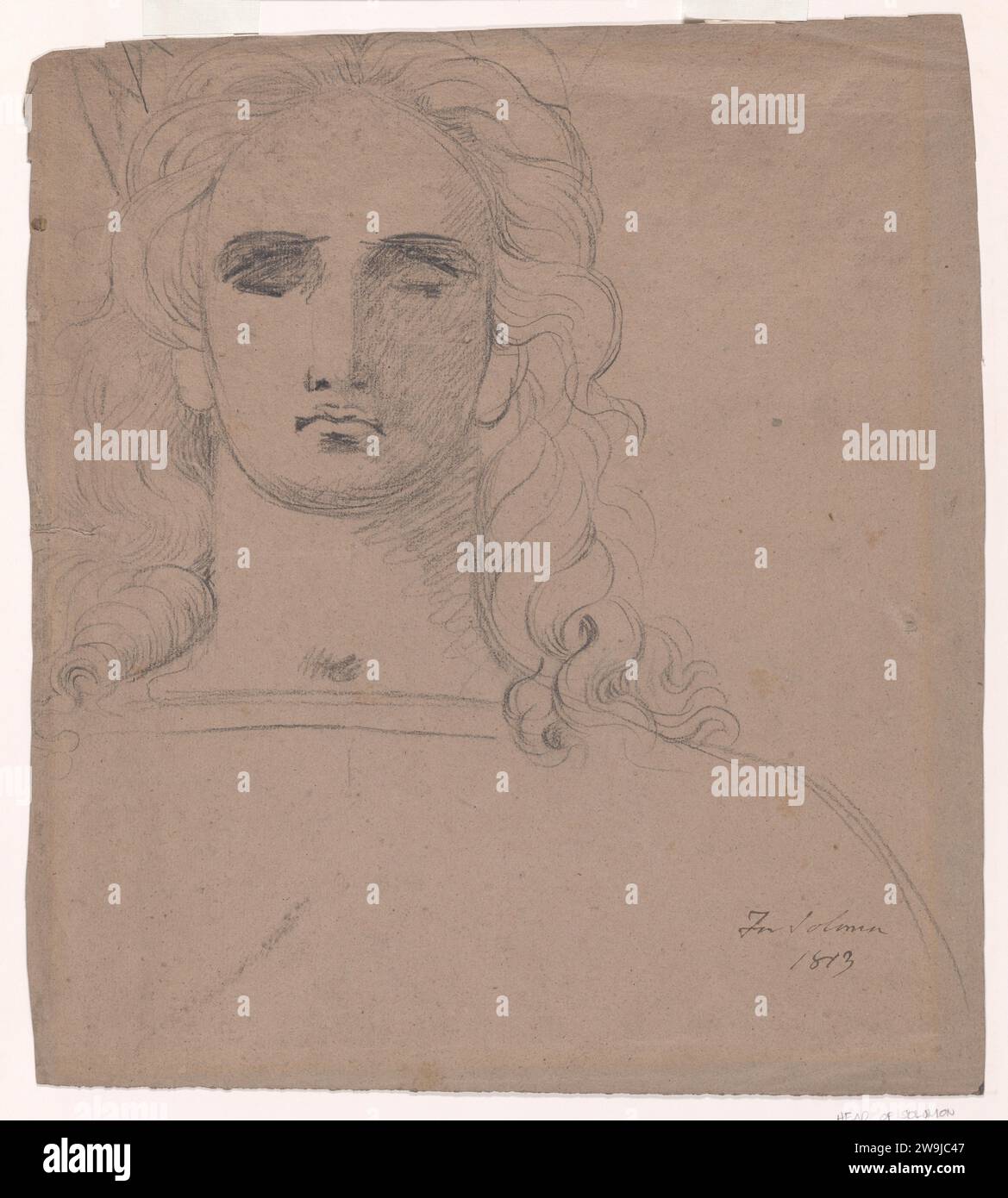 Head of King Solomon (recto); Study of a boy's head and arm (verso ...