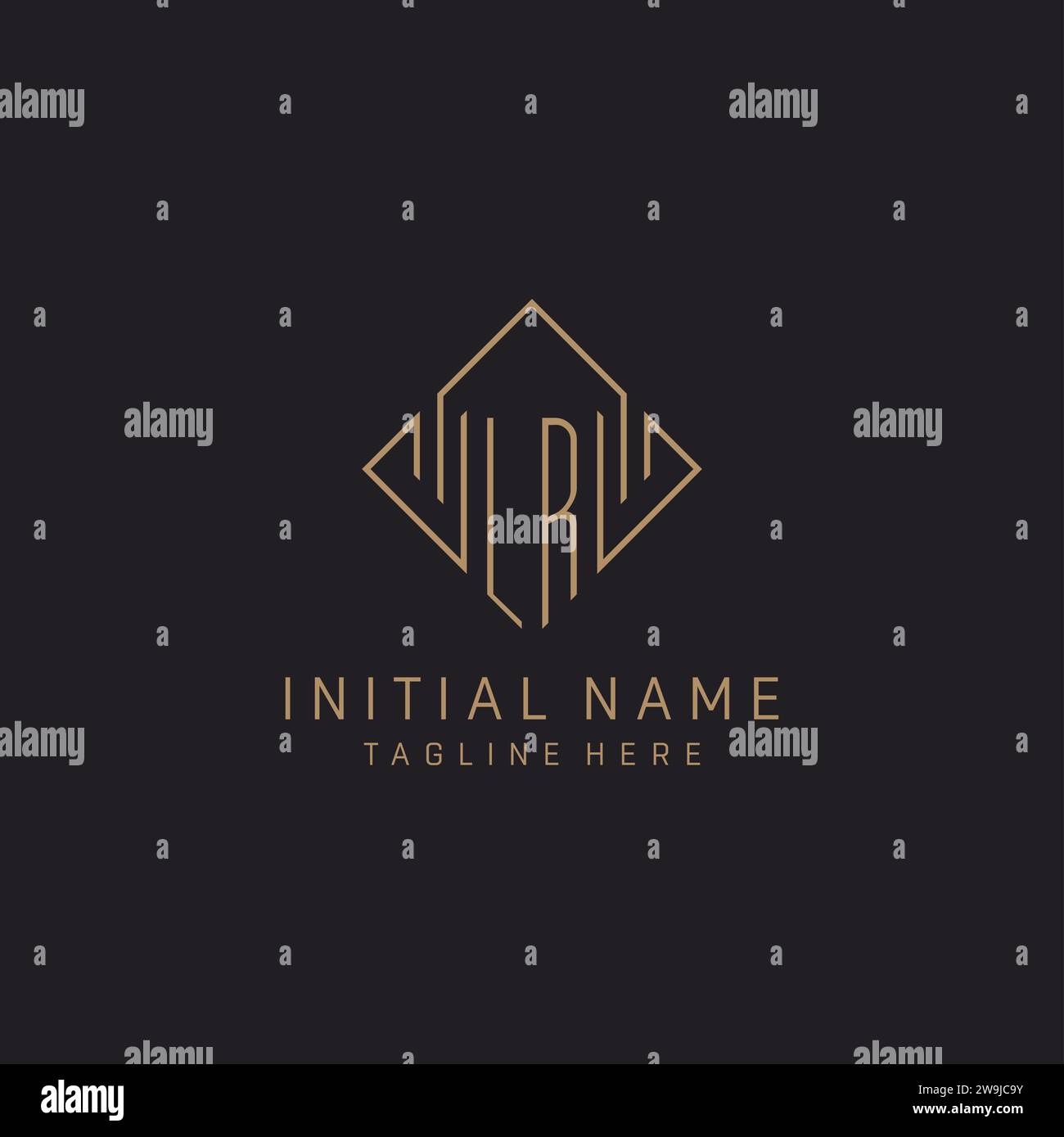 Monogram LR with rhombus line logo style, Luxury elegant logo design ...