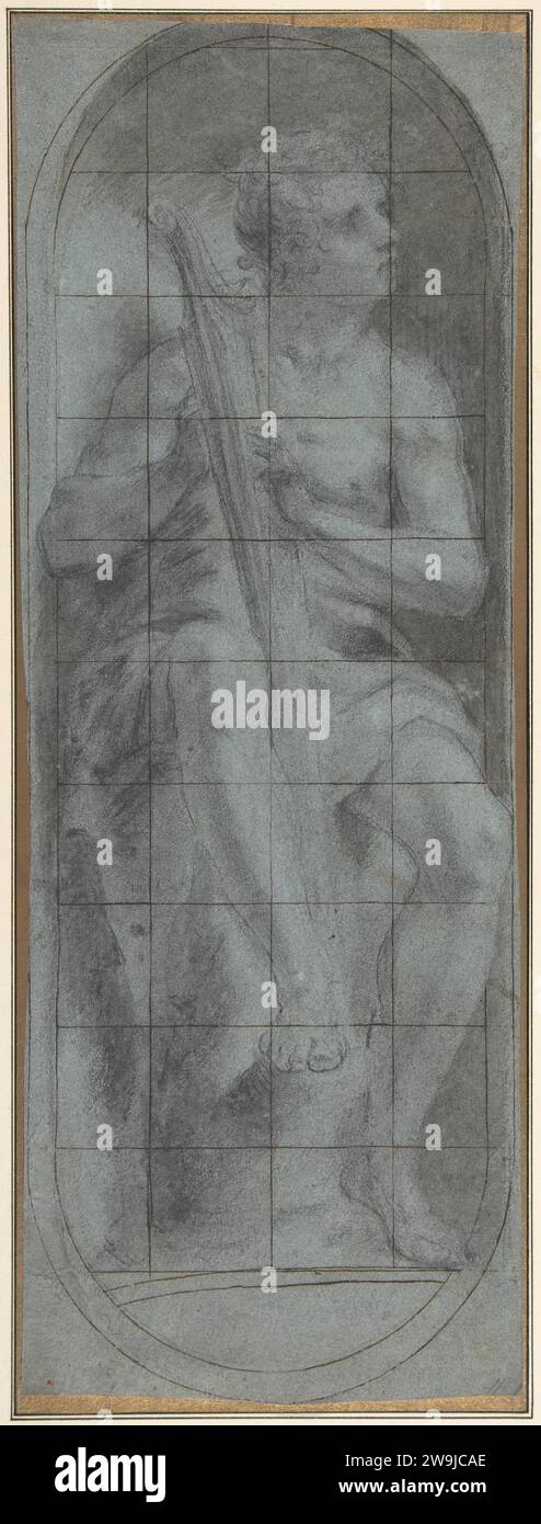 The Young David Playing the Harp 1961 by Michelangelo Anselmi Stock ...