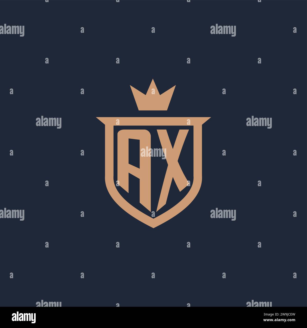 AX monogram initial logo with shield and crown style design ideas Stock Vector Image & Art - Alamy