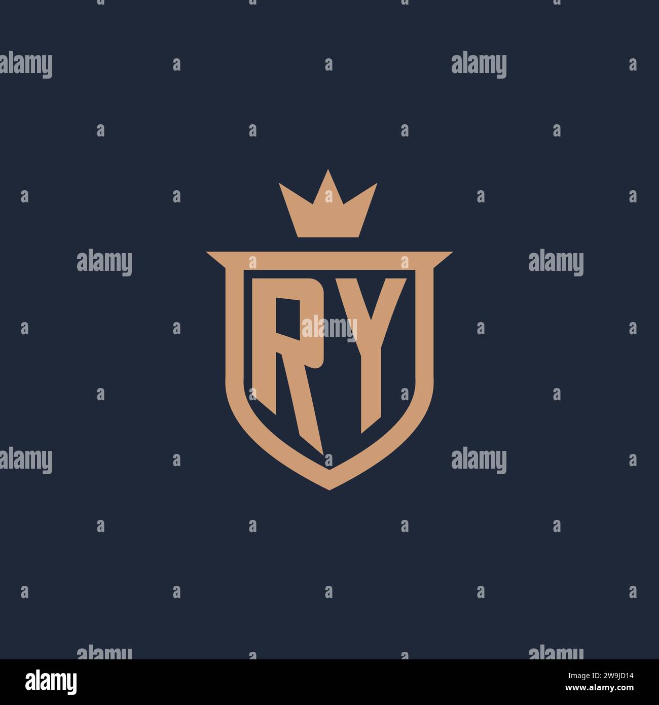 RY monogram initial logo with shield and crown style design ideas Stock Vector Image & Art - Alamy