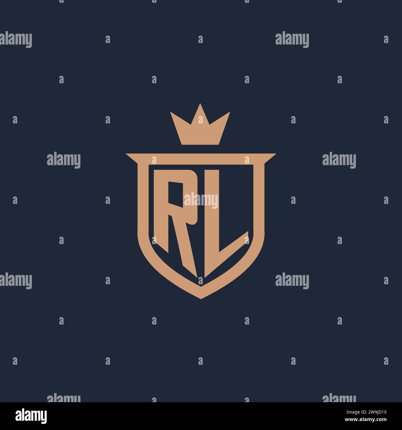 RL monogram initial logo with shield and crown style design ideas Stock Vector Image & Art - Alamy