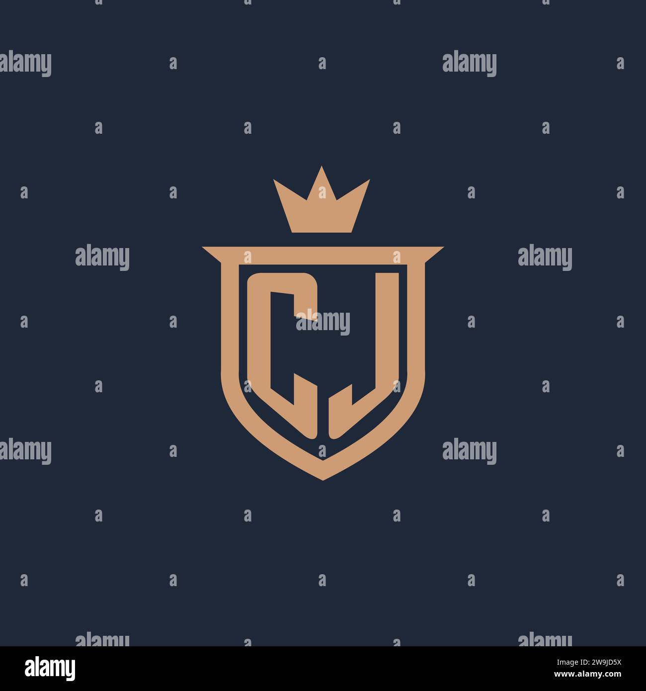 CJ monogram initial logo with shield and crown style design ideas Stock Vector Image & Art - Alamy