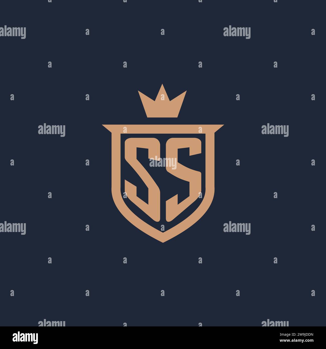 SS monogram initial logo with shield and crown style design ideas Stock Vector Image & Art - Alamy