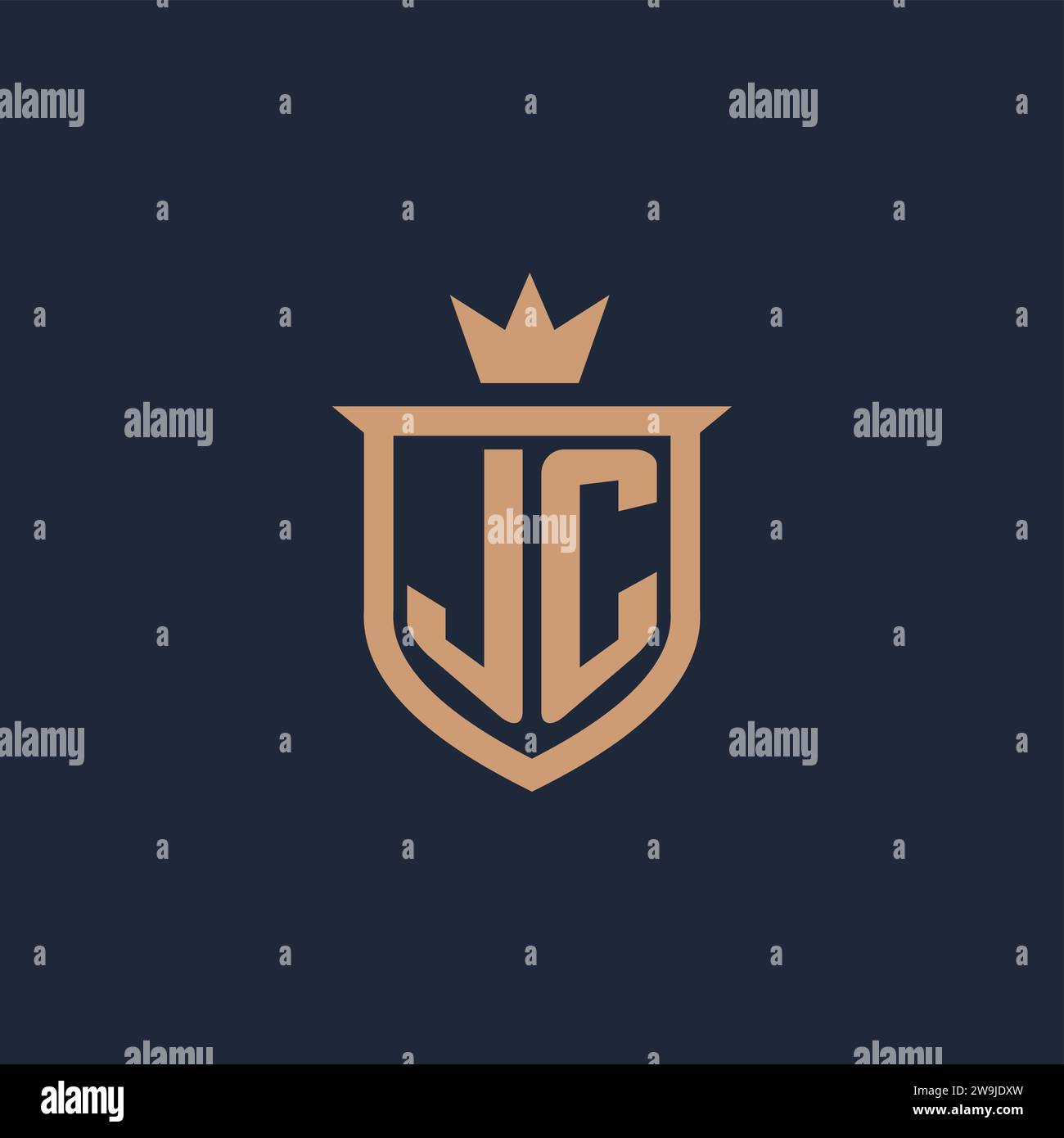 JC monogram initial logo with shield and crown style design ideas Stock Vector Image & Art - Alamy