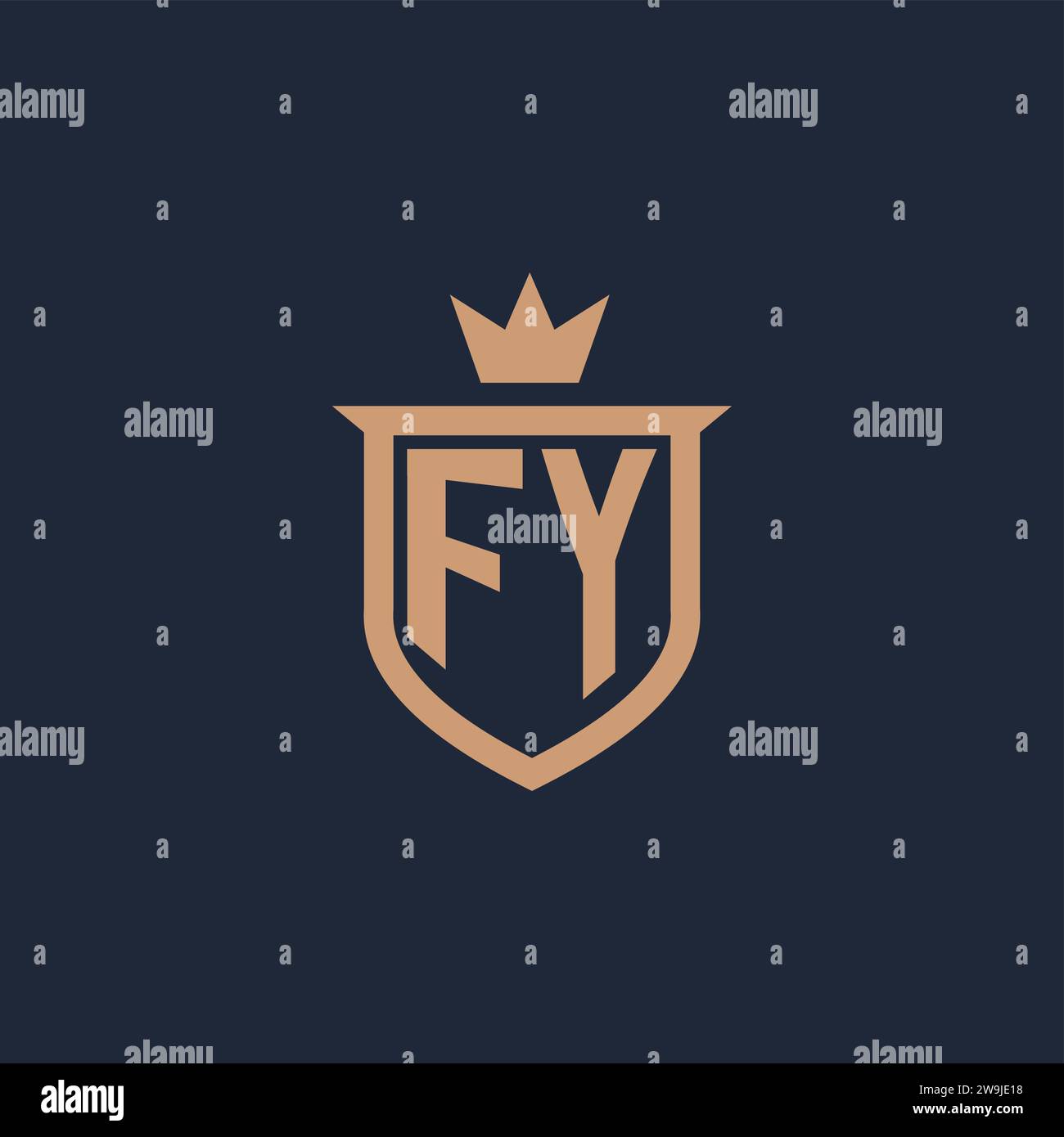 FY monogram initial logo with shield and crown style design ideas Stock Vector Image & Art - Alamy