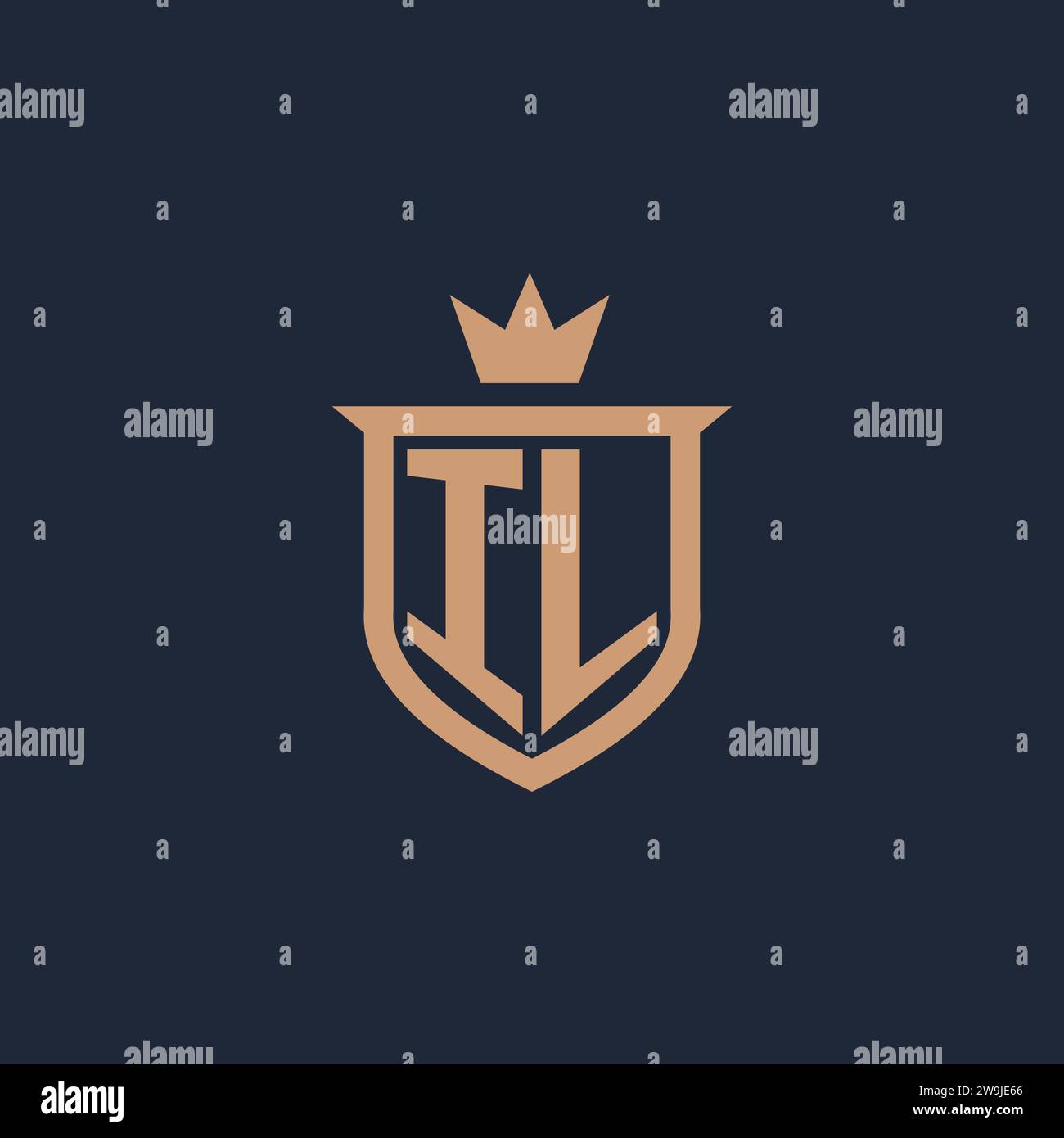 IL monogram initial logo with shield and crown style design ideas Stock Vector Image & Art - Alamy