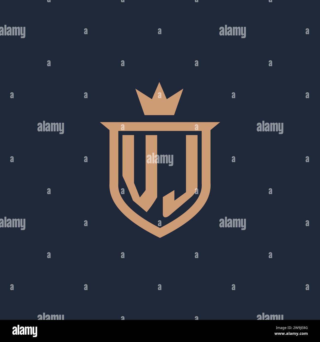 VJ monogram initial logo with shield and crown style design ideas Stock Vector Image & Art - Alamy