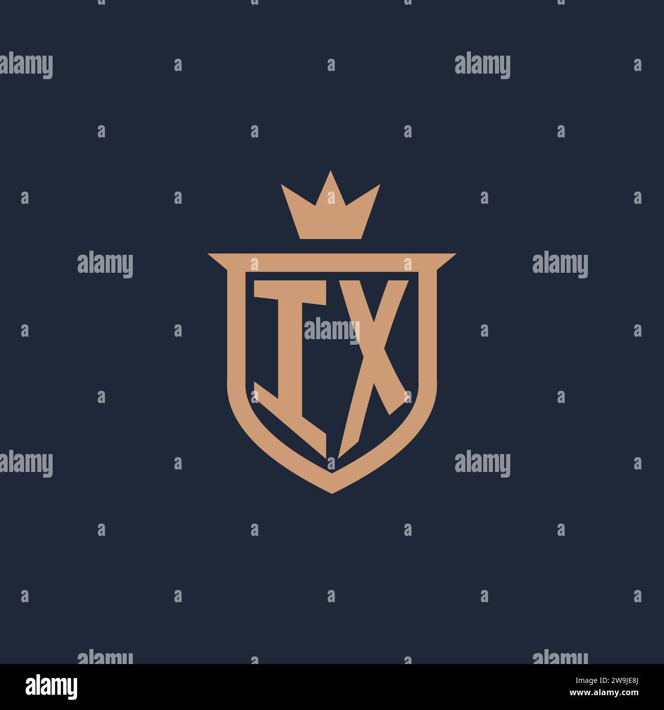 IX monogram initial logo with shield and crown style design ideas Stock Vector Image & Art - Alamy