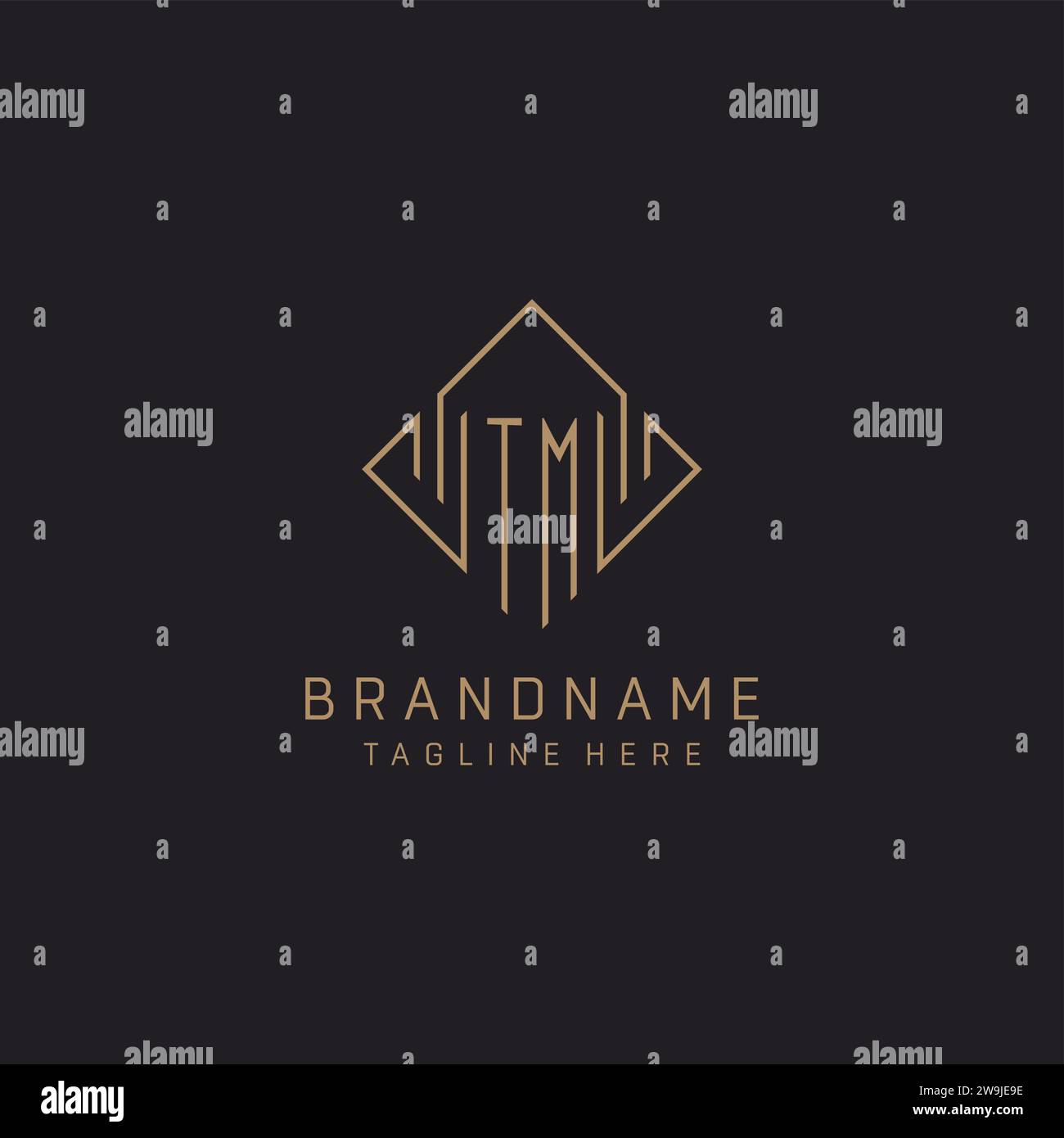 Monogram TM with rhombus line logo style, Luxury elegant logo design ideas vector graphic Stock ...