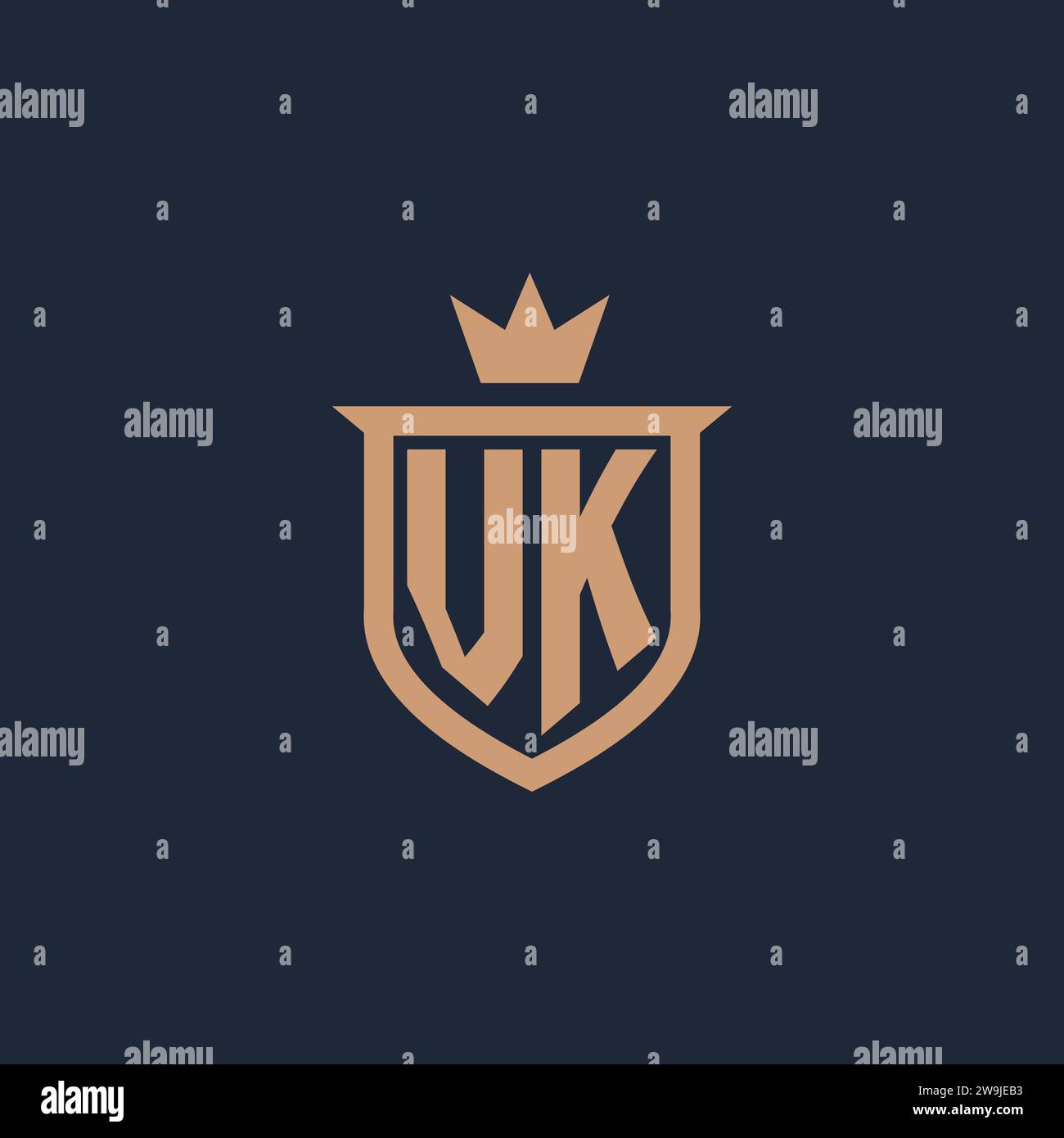 VK monogram initial logo with shield and crown style design ideas Stock Vector Image & Art - Alamy