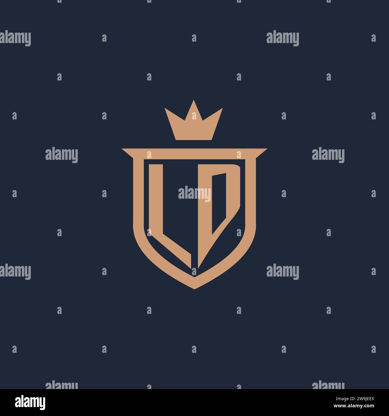 LD monogram initial logo with shield and crown style design ideas Stock Vector Image & Art - Alamy