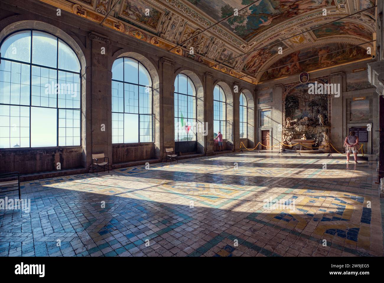 Interiors of the Palazzo Farnese. The Salone di Ercole is a large rooms ...