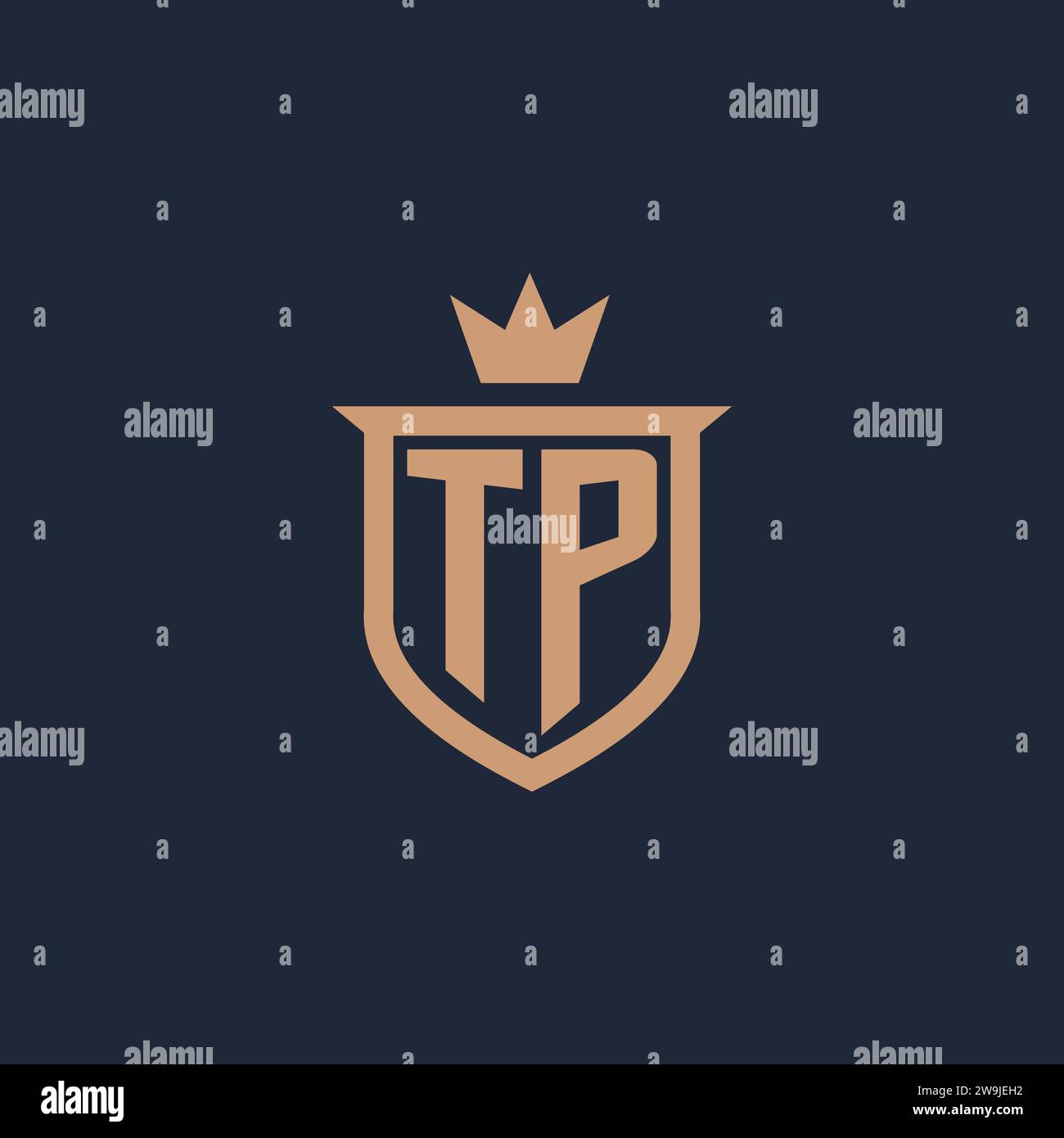 TP monogram initial logo with shield and crown style design ideas Stock Vector Image & Art - Alamy