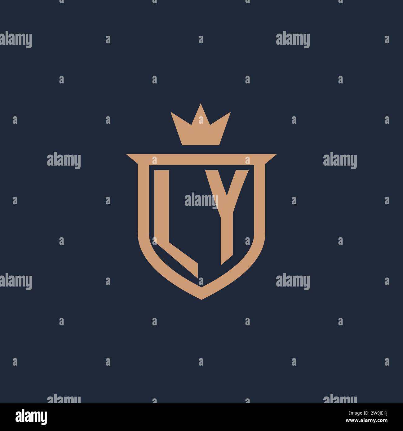 LY monogram initial logo with shield and crown style design ideas Stock Vector Image & Art - Alamy
