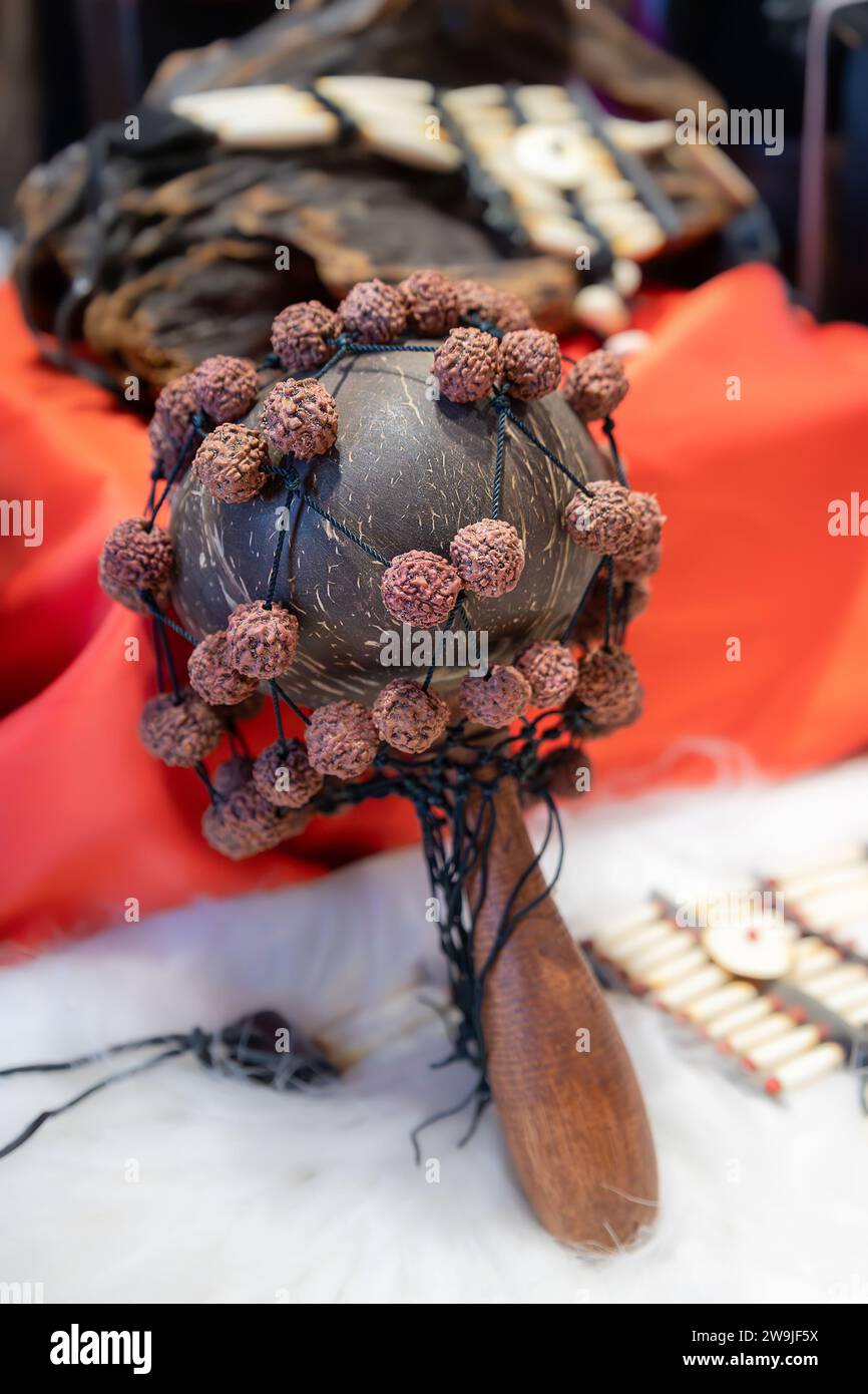 African musical instrument shaker calabash maracas Stock Photo - Alamy