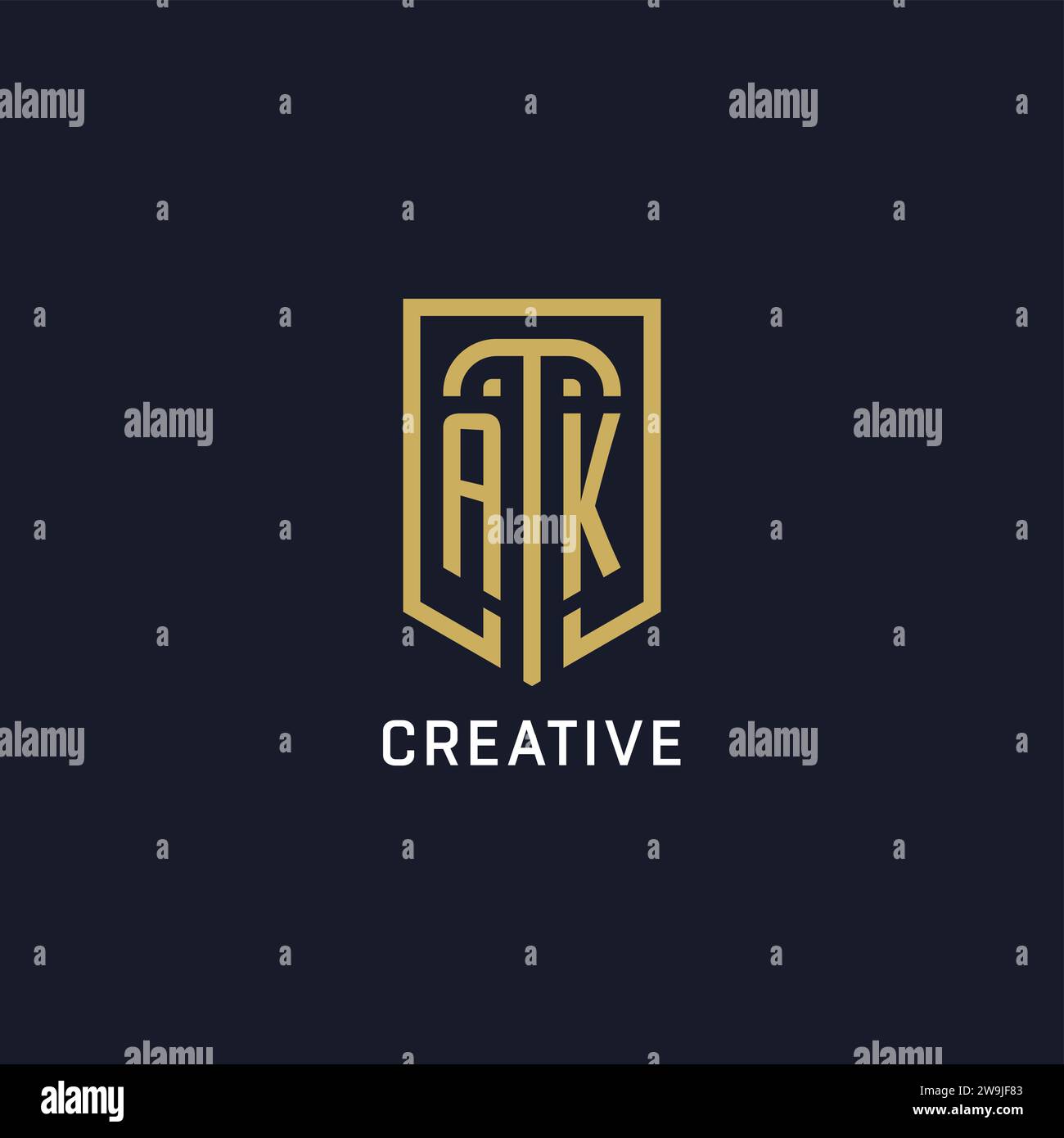 Logo initial letters ak vector vectors hi-res stock photography and ...