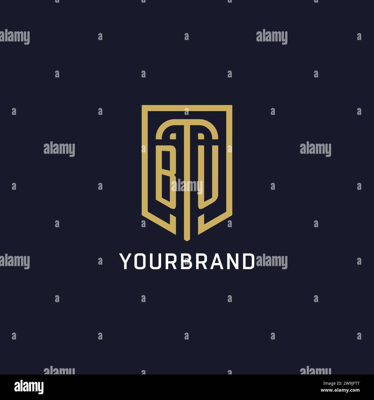 Initial BU shield logo luxury style, Creative company logo design ...