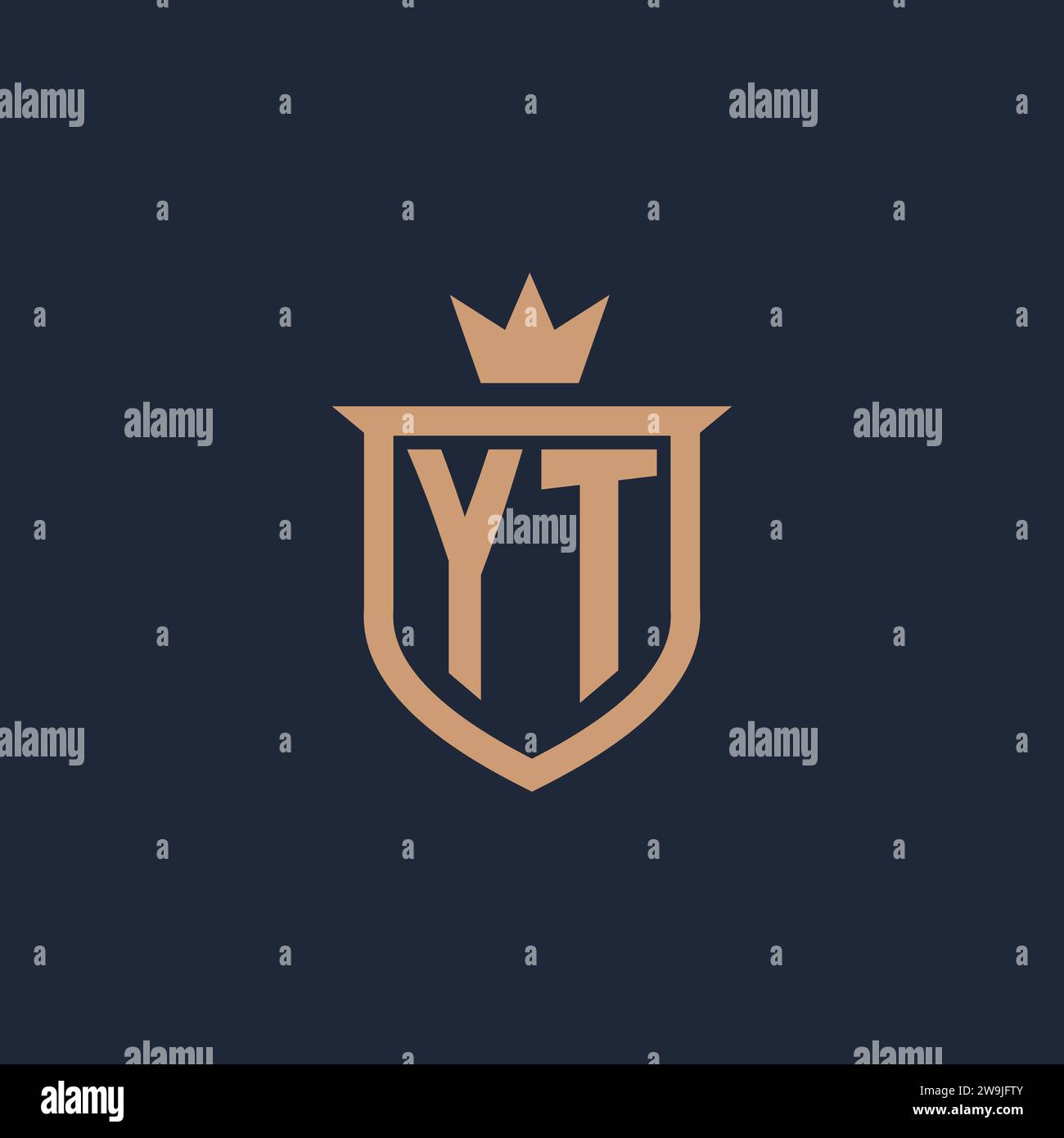 YT monogram initial logo with shield and crown style design ideas Stock Vector Image & Art - Alamy
