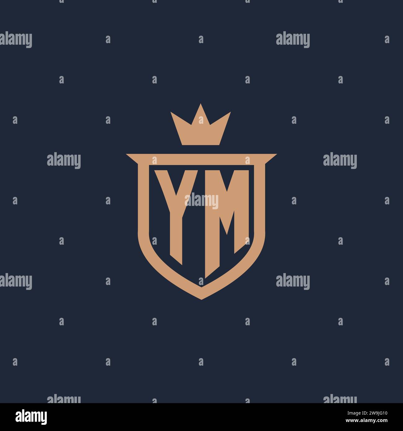 YM monogram initial logo with shield and crown style design ideas Stock Vector Image & Art - Alamy