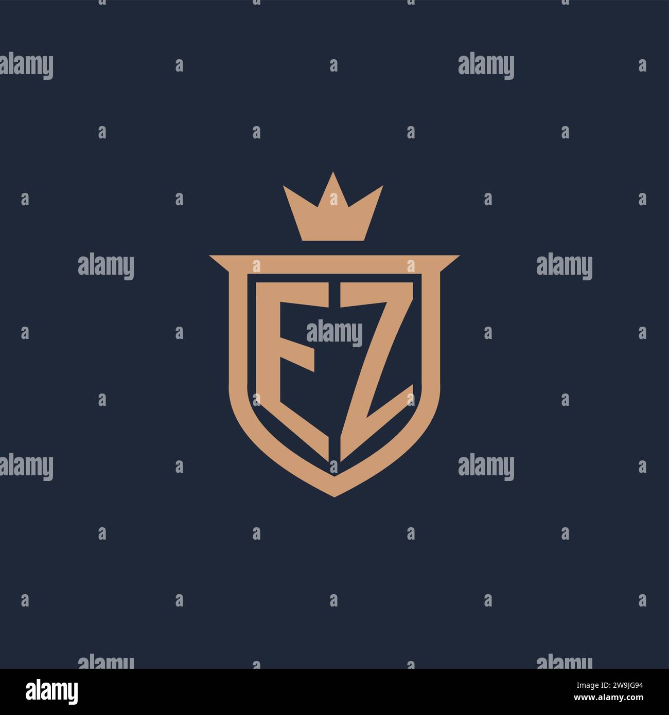 EZ monogram initial logo with shield and crown style design ideas Stock ... EZ monogram initial logo with shield and crown style design ideas Stock ...