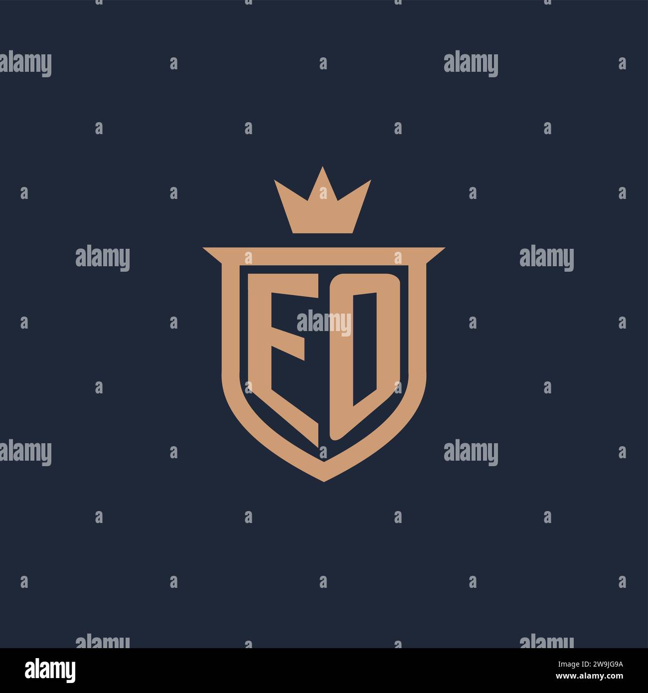 EO monogram initial logo with shield and crown style design ideas Stock ...