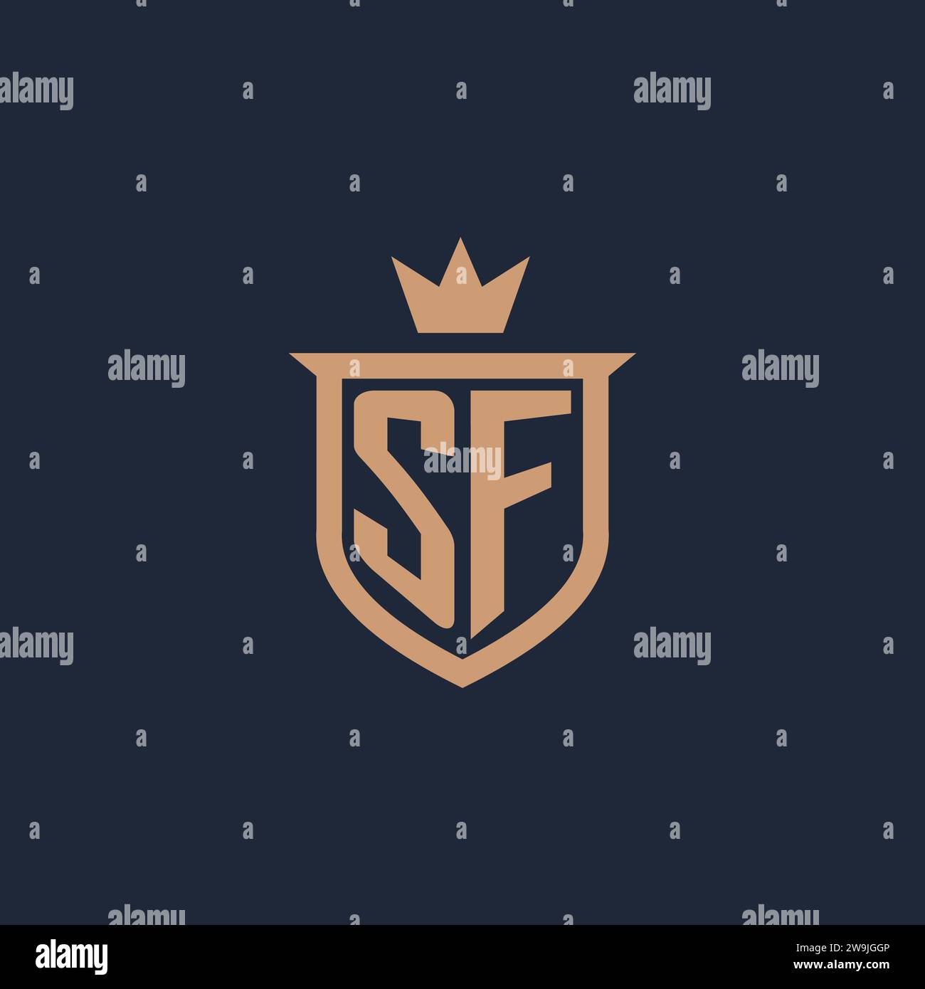 SF monogram initial logo with shield and crown style design ideas Stock Vector Image & Art - Alamy