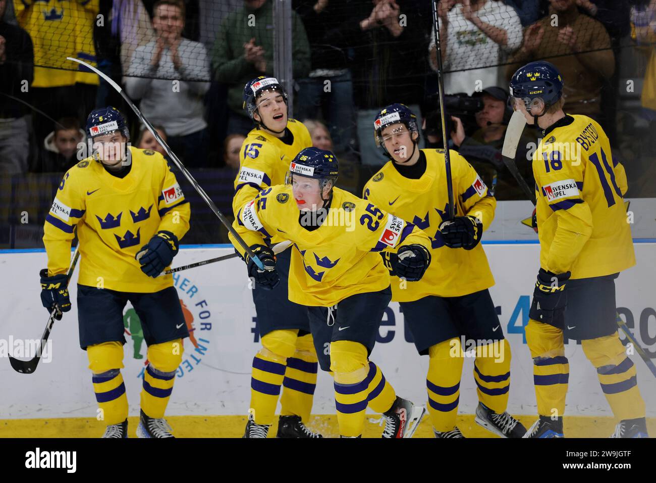 Stockholm 20231228GOTHENBURG, Sweden. , . Sweden's Otto Stenberg scores ...