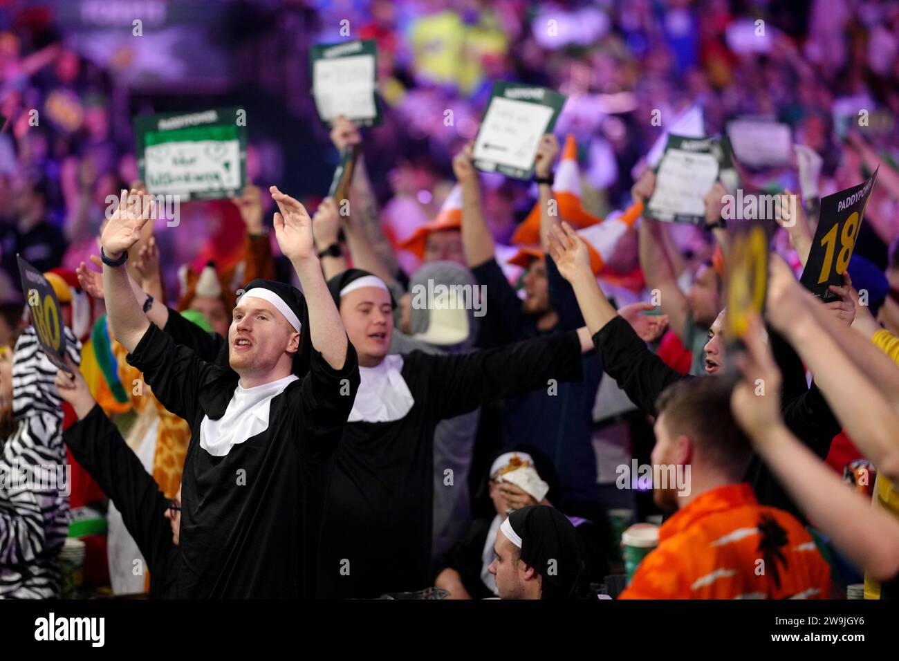Darts fans in fancy dress on day eleven of the Paddy Power World Darts ...